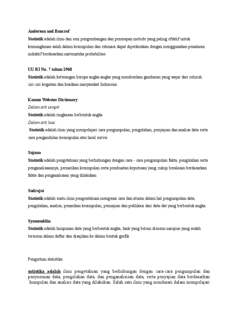 Definisi Statistik | PDF