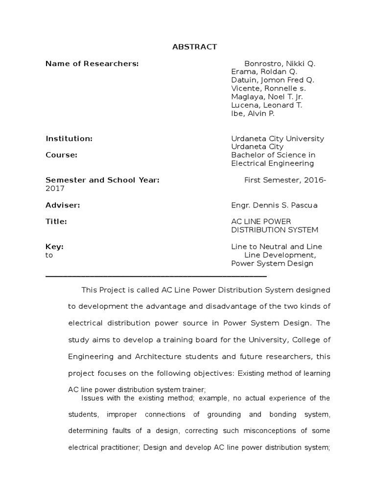 Abstract | Electric Power Distribution | Electric Power System | Free ...