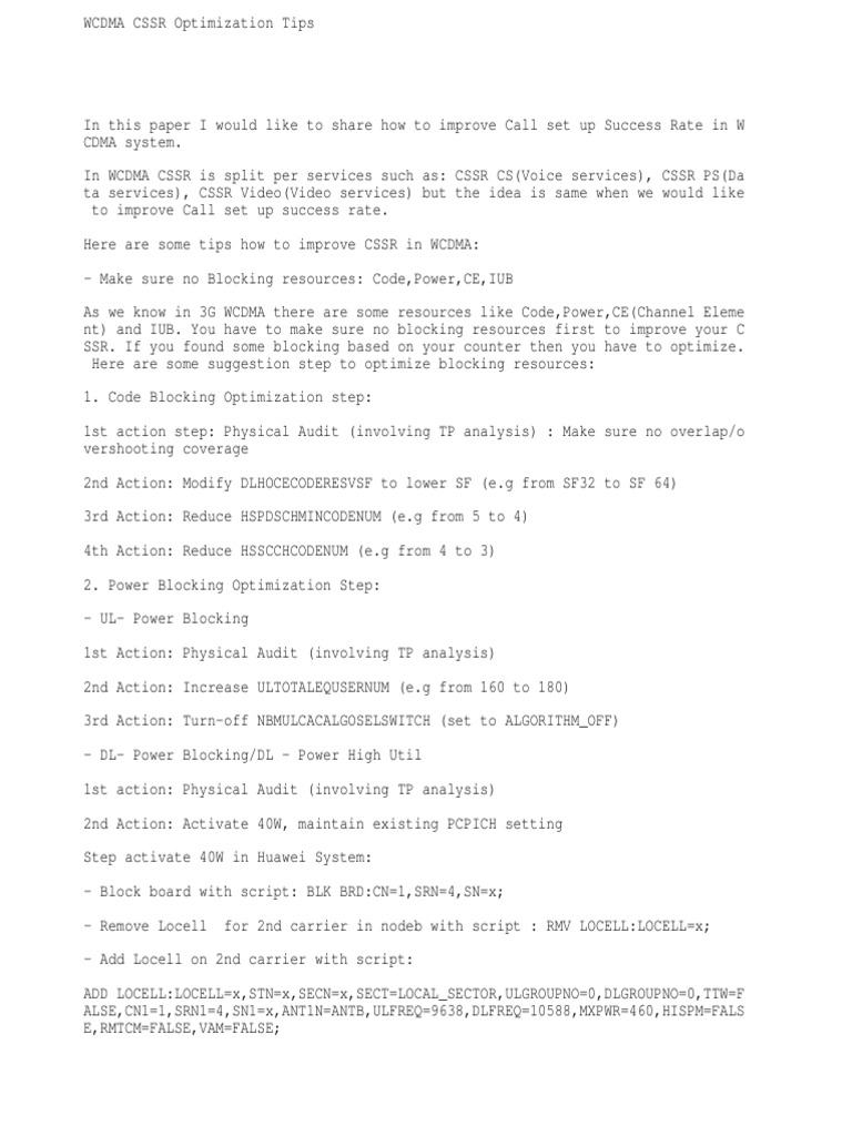 CSSR Improvement | PDF | Network Congestion | Gsm