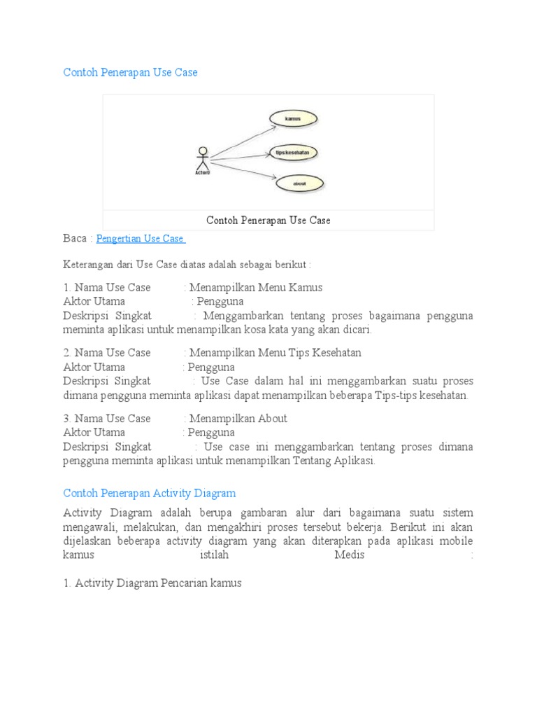 Contoh Use Case dan Diagram Aplikasi | PDF | Komputer