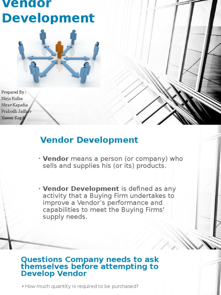 Vendor Development Process Overview | PDF | Supply Chain | Procurement