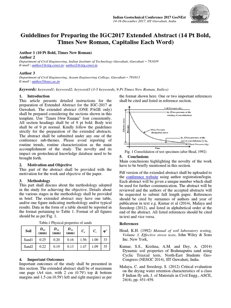 Geotechnical Abstract Guidelines | PDF