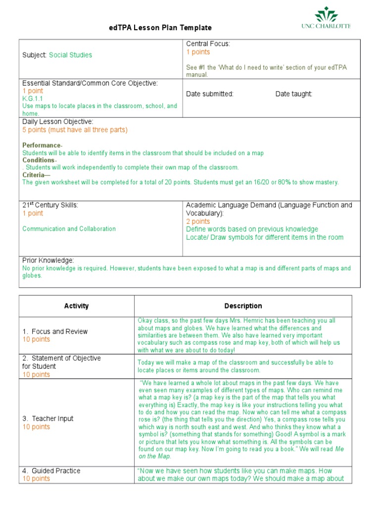 Edtpa Lesson Plan Template: Social Studies | PDF | Lesson Plan | Classroom