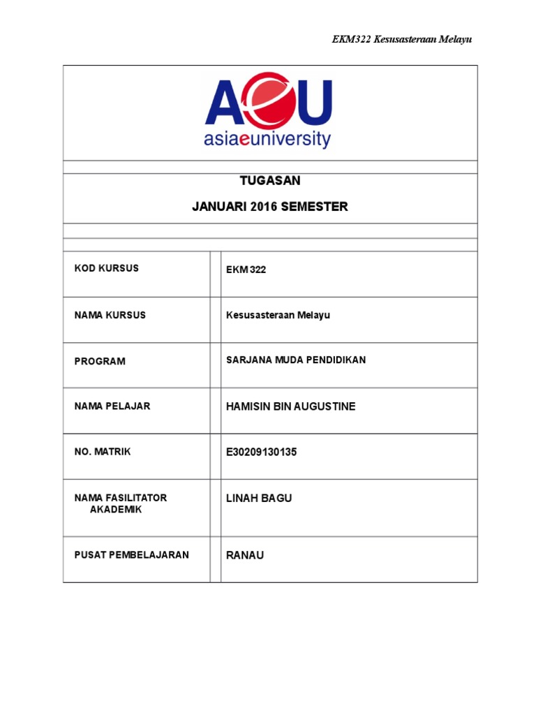 Kajian Elemen Sastera dalam KSSR | PDF