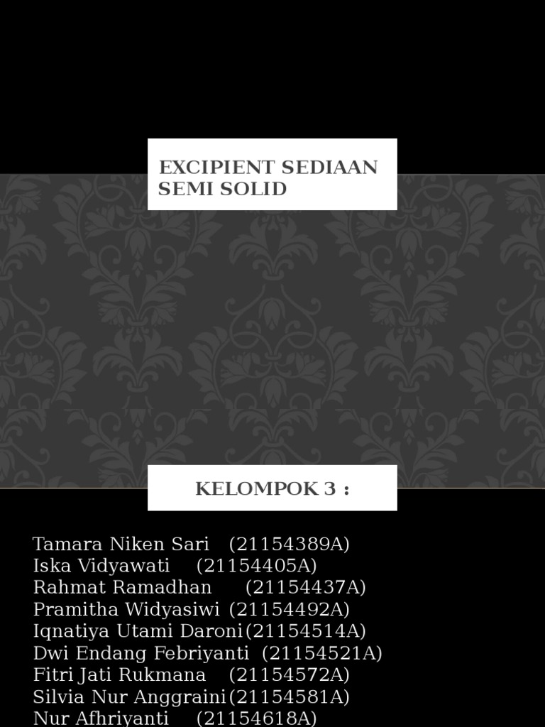 Excipient Sediaan Semi Solid | PDF