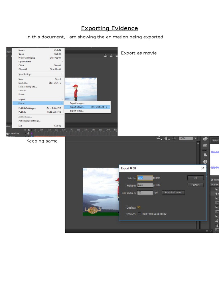 Exporting Animation Evidence Guide | PDF