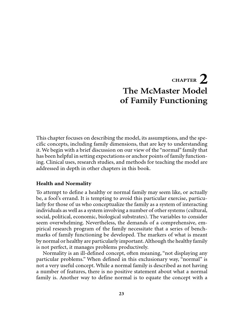 Ryan, Epstein, Keitner - The McMaster Model of Family Functioning | PDF ...