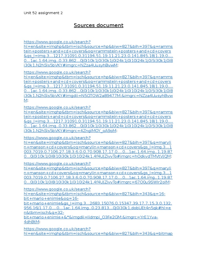 Sources Document | PDF | Computers