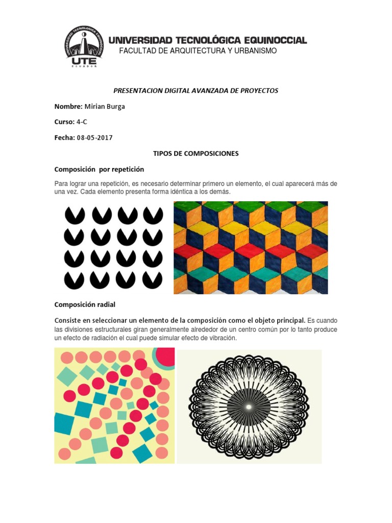 Tipos de Composicion | PDF | Composición (artes visuales) | Simetría