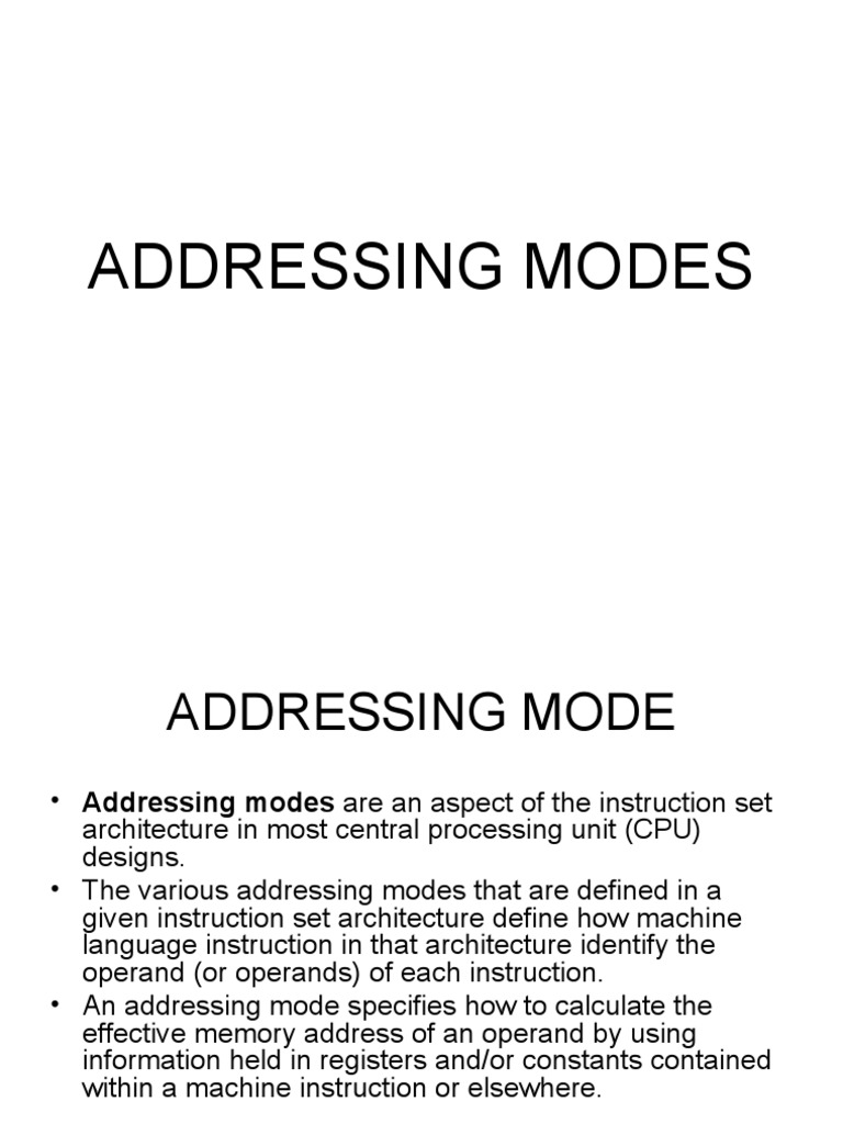 Addressing Modes | PDF | Instruction Set | Digital Technology