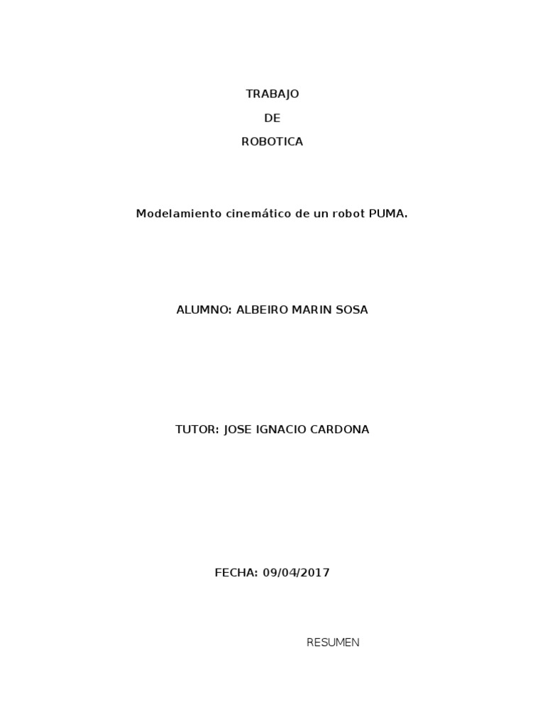 Modelamiento del Robot PUMA 200 | PDF | C ++ | Robot