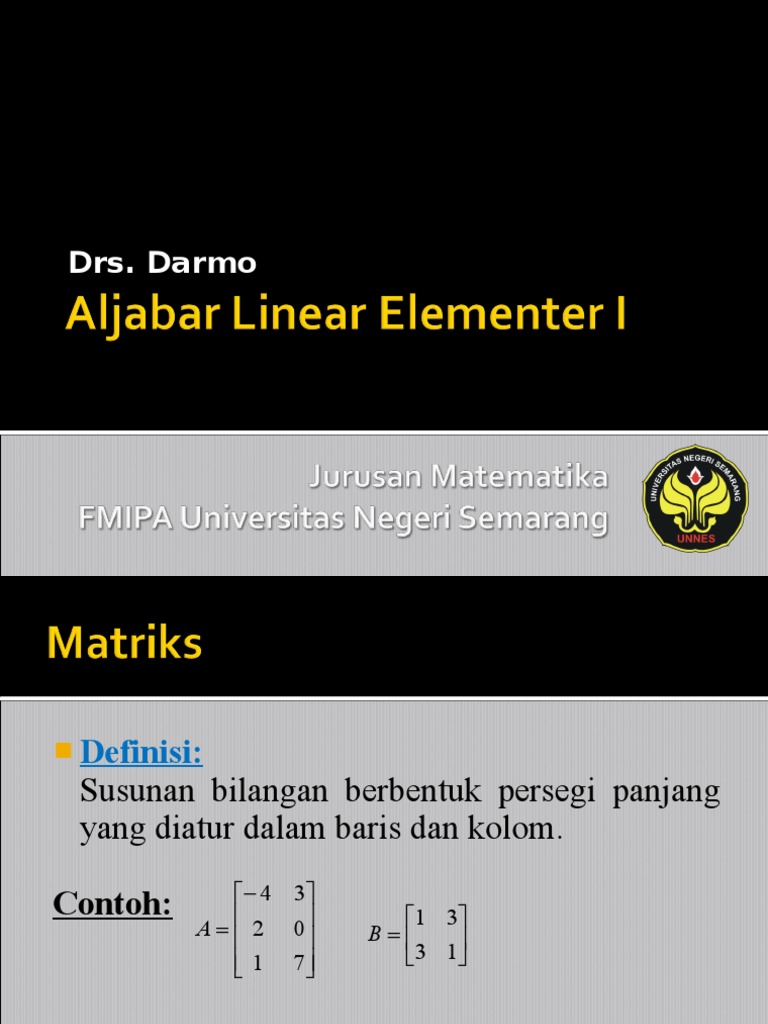 Aljabar Linear Elementer I | PDF