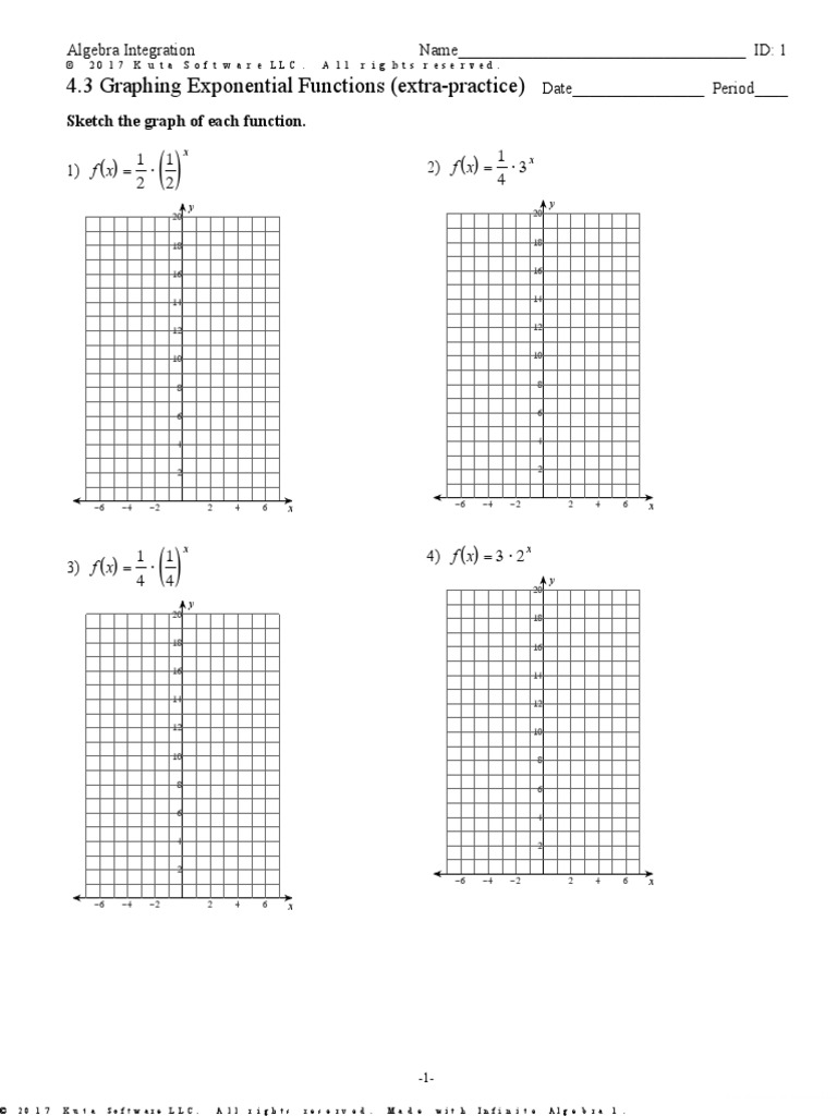 4.3 Graphing Exponential Functions (Extra-Practice) : Sketch The Graph ...