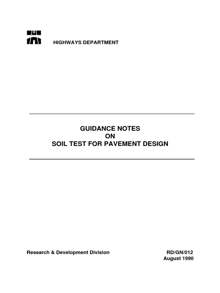 Guidance On Testes For Pavement Design Pdf Soil Natural Materials