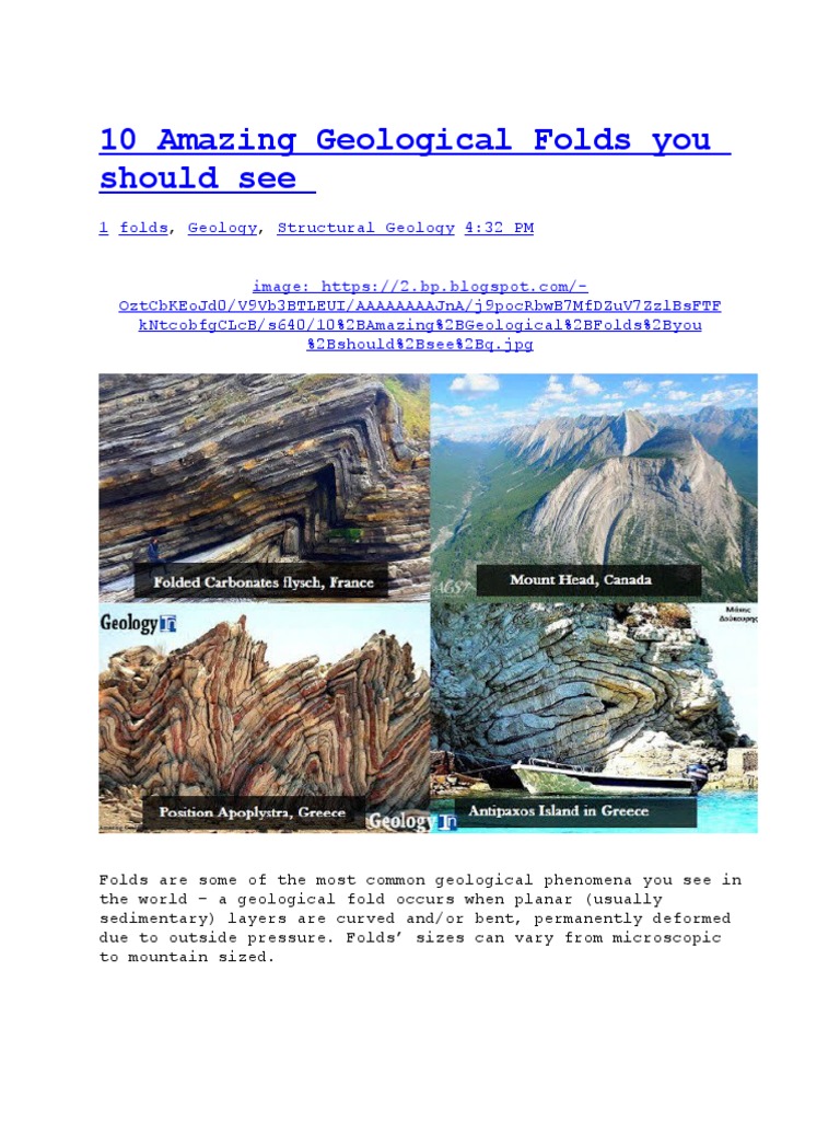 10 Amazing Geological Folds You Should See | PDF | Geology | Structural ...
