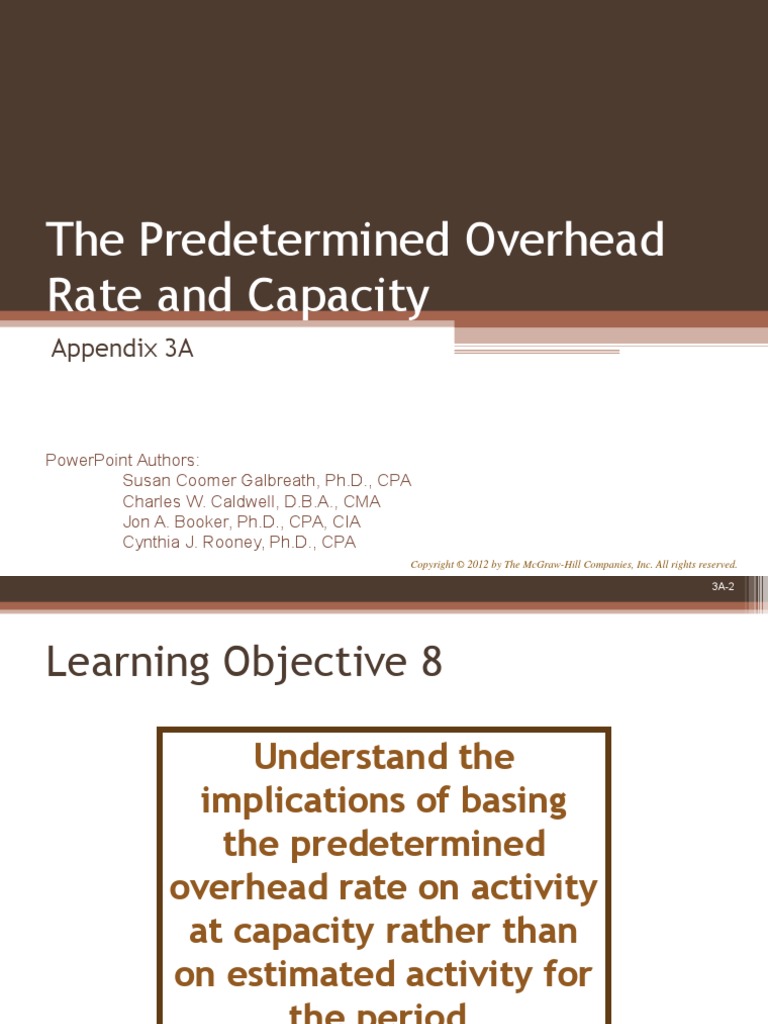 The Predetermined Overhead Rate and Capacity: Appendix 3A | PDF ...
