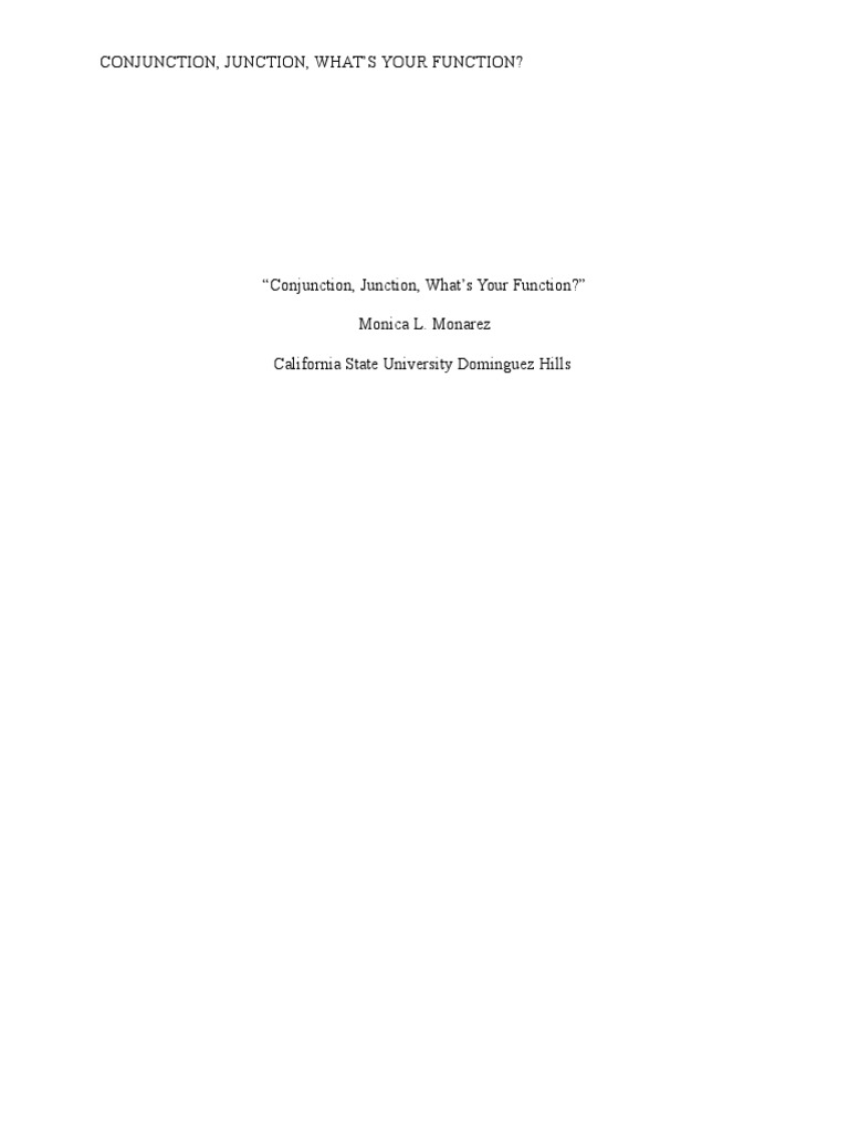 Conjunction, Junction, What'S Your Function? | PDF | Reading (Process ...