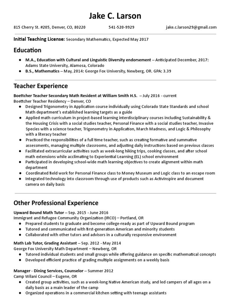 Jake Larson Resume | PDF