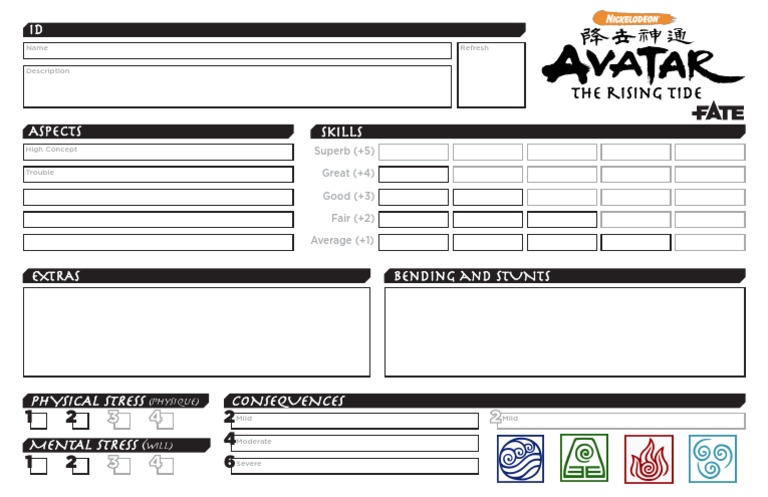 Fate Core Character Sheet Avatar | PDF