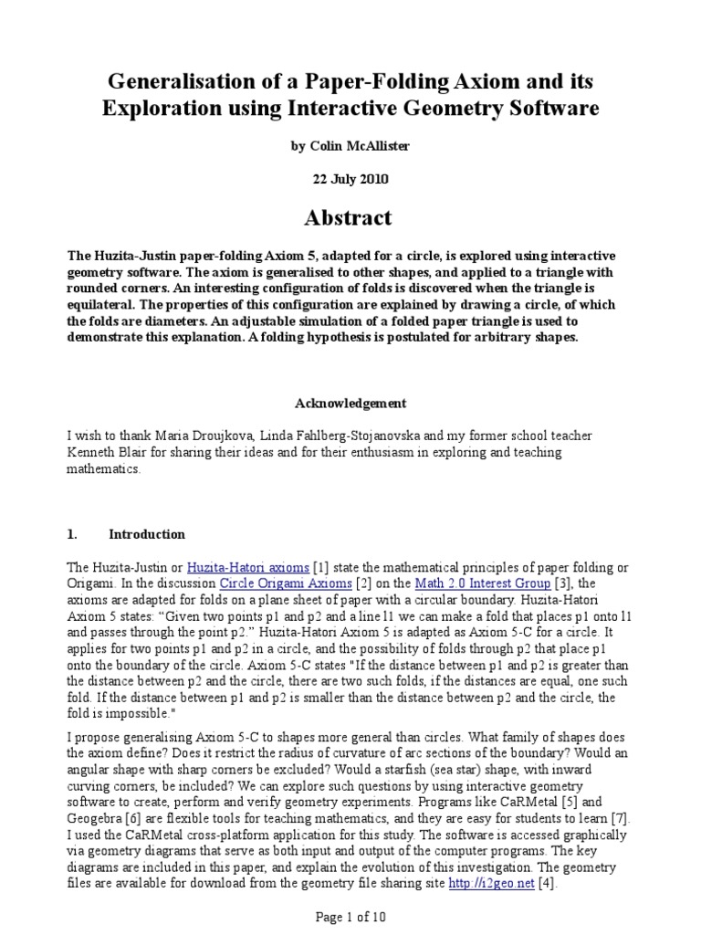 Paper-Folding Using Interactive Geometry Software | PDF | Circle | Triangle