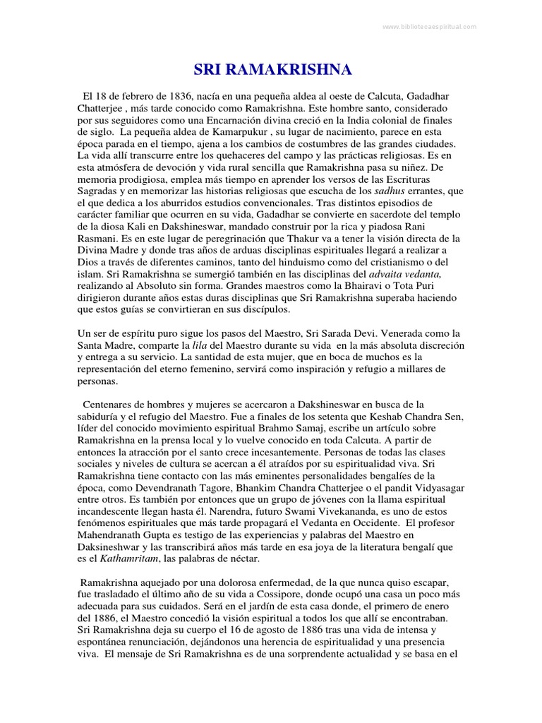 Ensenanzas Ramakrishna | PDF | Ramakrishna | Amor