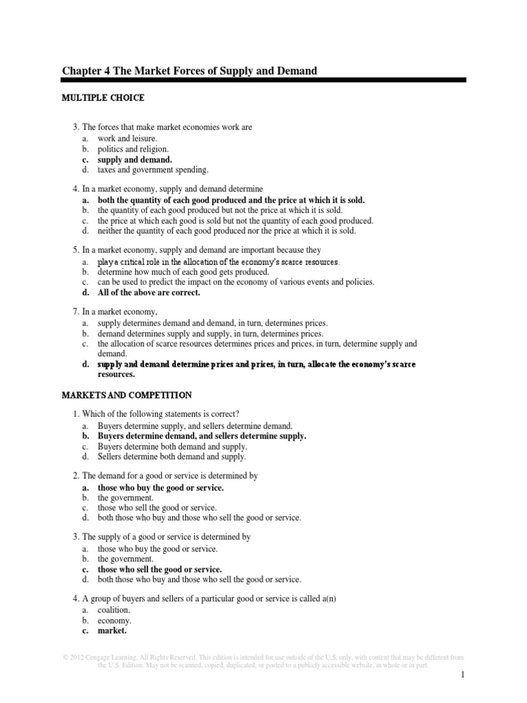 Chapter 4 The Market Forces of Supply and Demand | PDF | Supply And ...