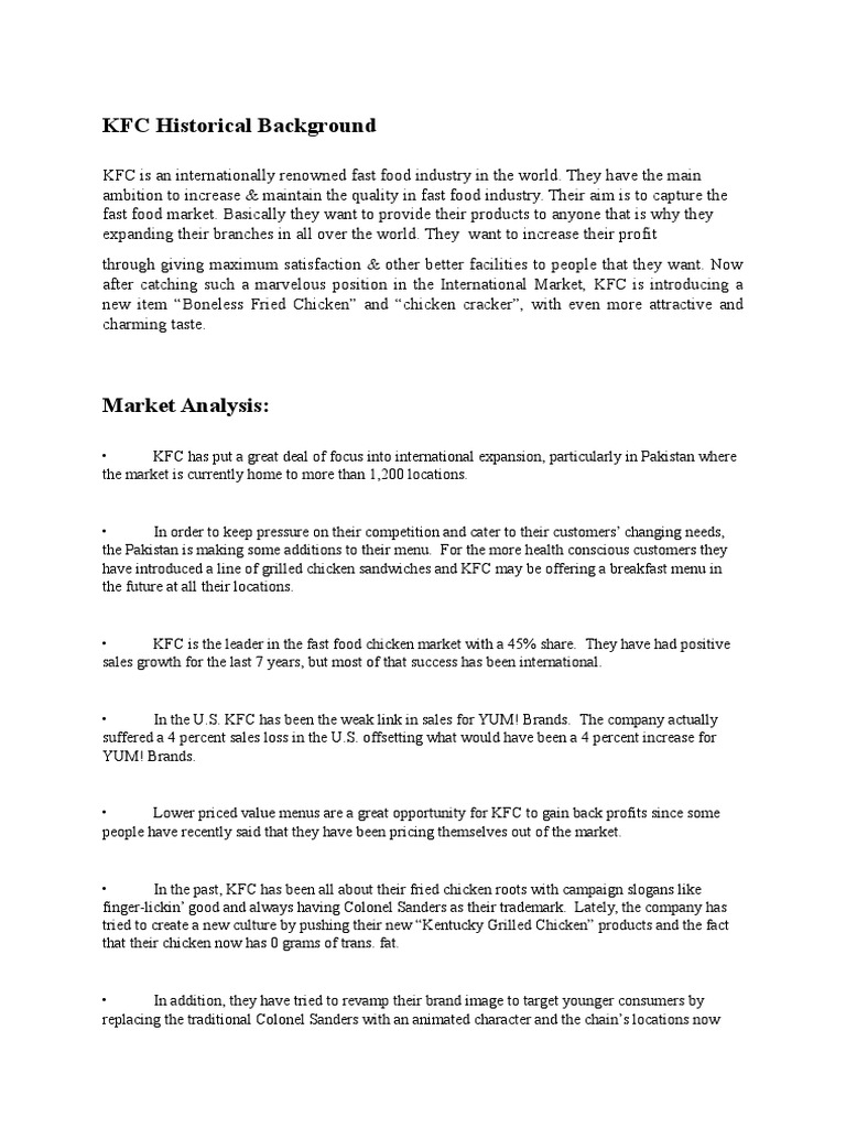 KFC Marketing Management Project | PDF | Food And Drink | Foods