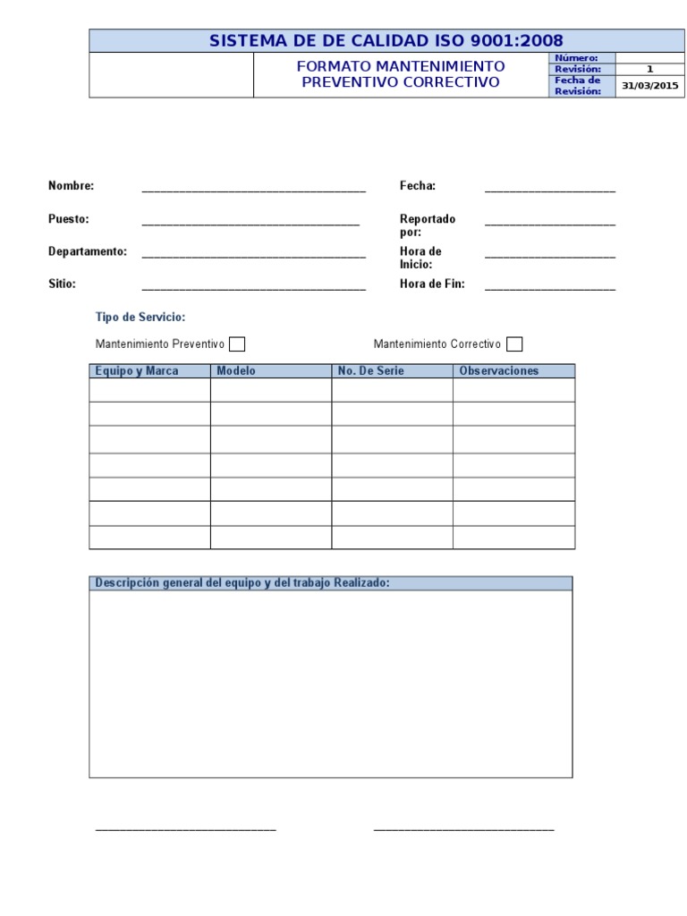 FO-INF-03 Formato para mantenimiento a equipos de computo y ...