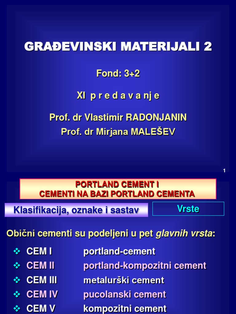 Gradjevinski Materijali 2 (FTN Novi Sad) | PDF