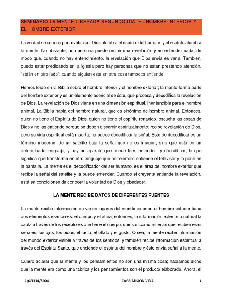 La Mente Liberada Segundo Día | PDF | Alma | David