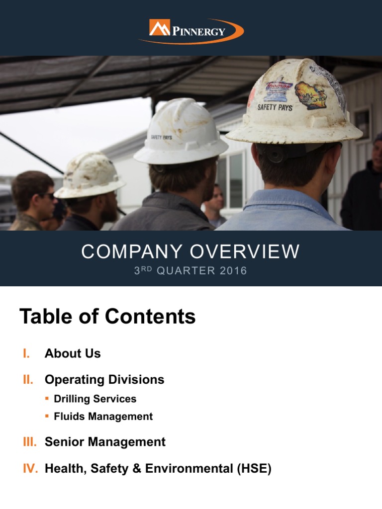 Pinnergy Overview Q3 2016 | PDF | Drilling Rig | Casing (Borehole)