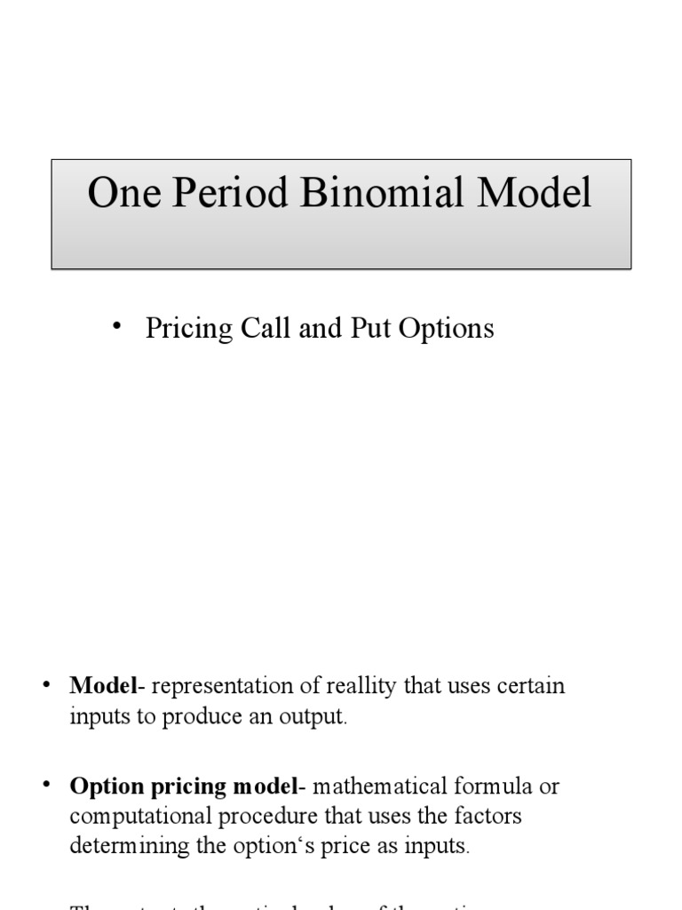 One Period Binomial Model | PDF