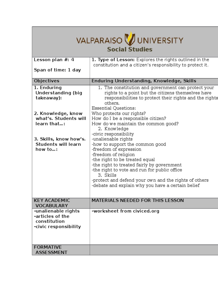 Lesson Plan 4 | PDF | Educational Assessment | Lesson Plan
