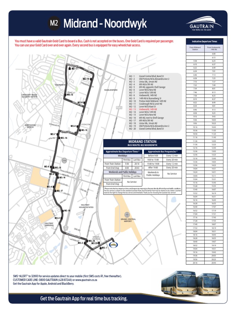 Bus Route Map Noordwyk M2 | PDF | Bus Transport | Service Industries