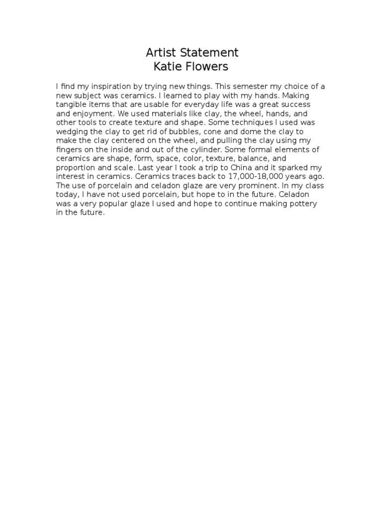 Art 135 Artist Statement Revised | PDF