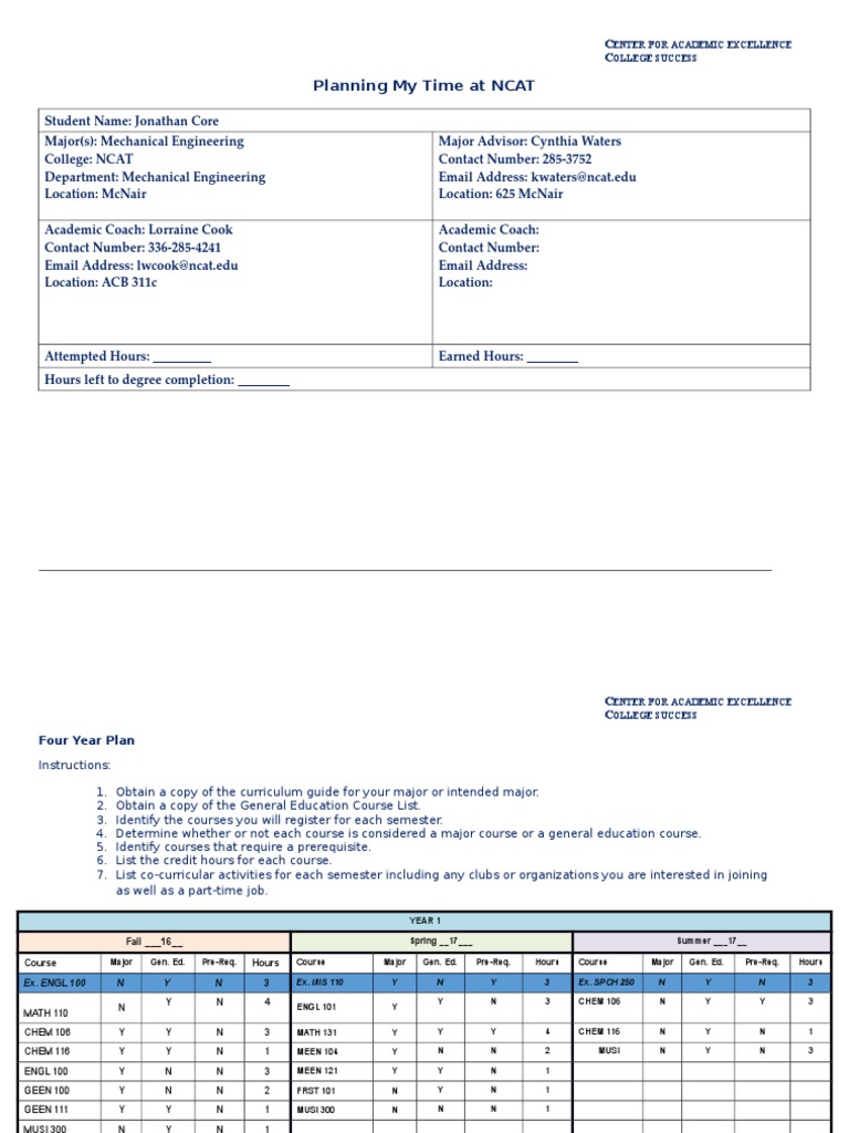 4 Year Graduation Plan | Download Free PDF | Curriculum | Change