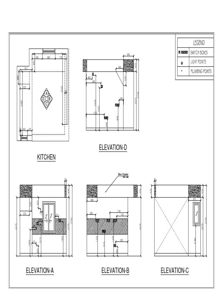 Kitchen Elevation Plans | PDF