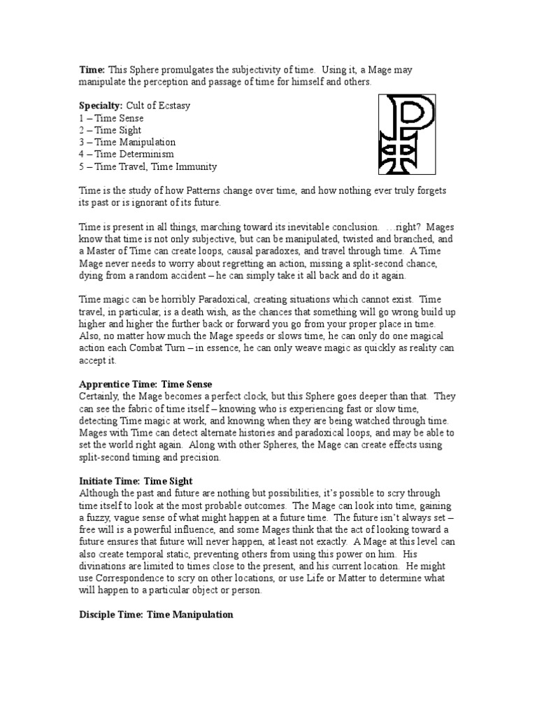 Time Sphere For Mage The Ascension | PDF | Time Travel | Time