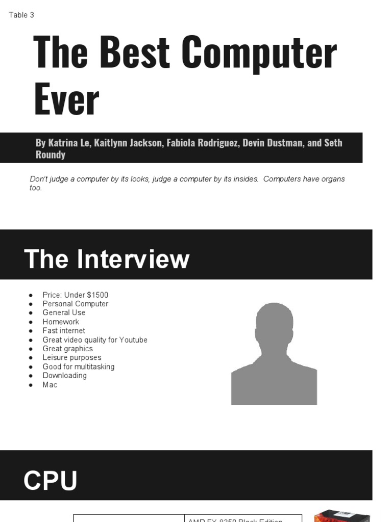 The Best Computer Ever: by Katrina Le, Kaitlynn Jackson, Fabiola ...