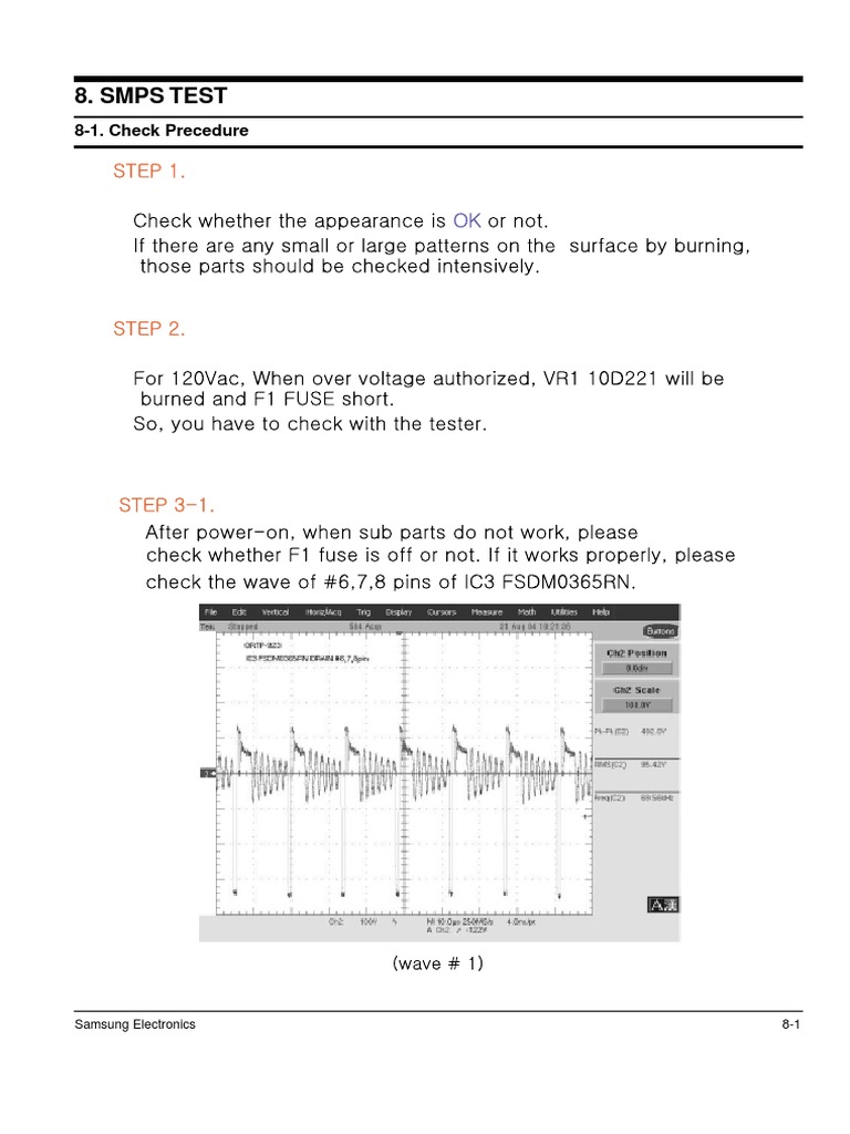 Samsung Electronics SMPS Testing Guide | PDF | Technology & Engineering