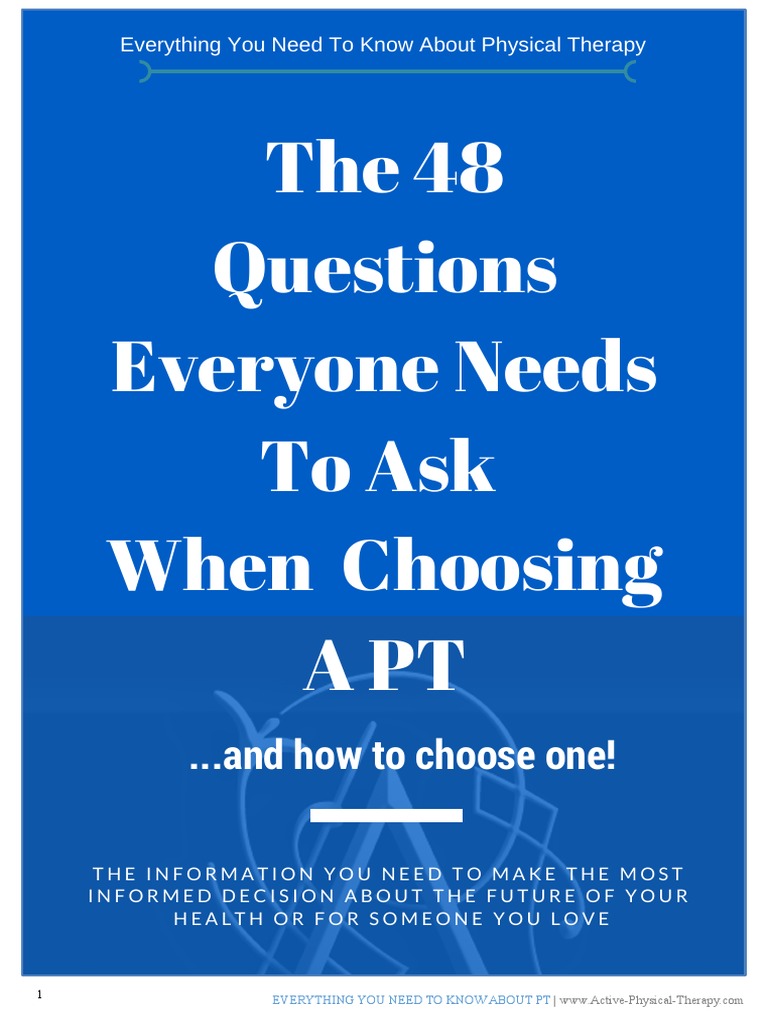48 Must Ask Questions About PT | PDF | Physical Therapy | Massage