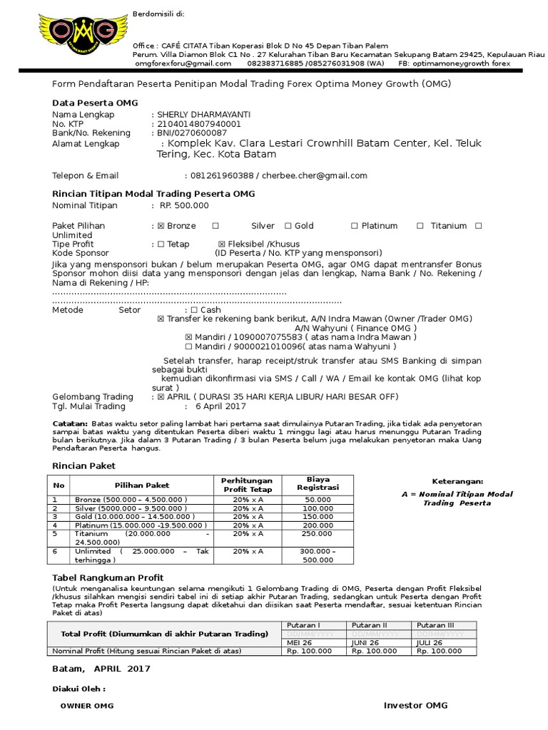 Form Registrasi OMG Indonesia | PDF