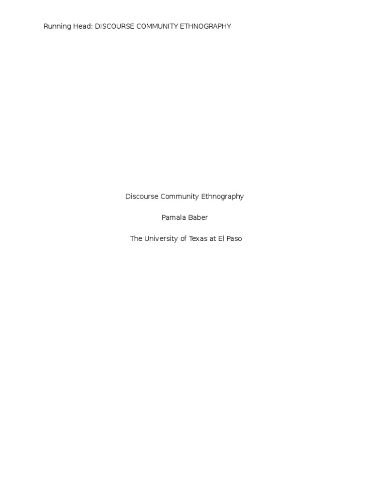 Discourse Community Ethnography | PDF | Discourse | Intertextuality