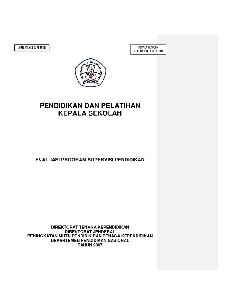 Evaluasi Program Supervisi Pendidikan PDF | PDF