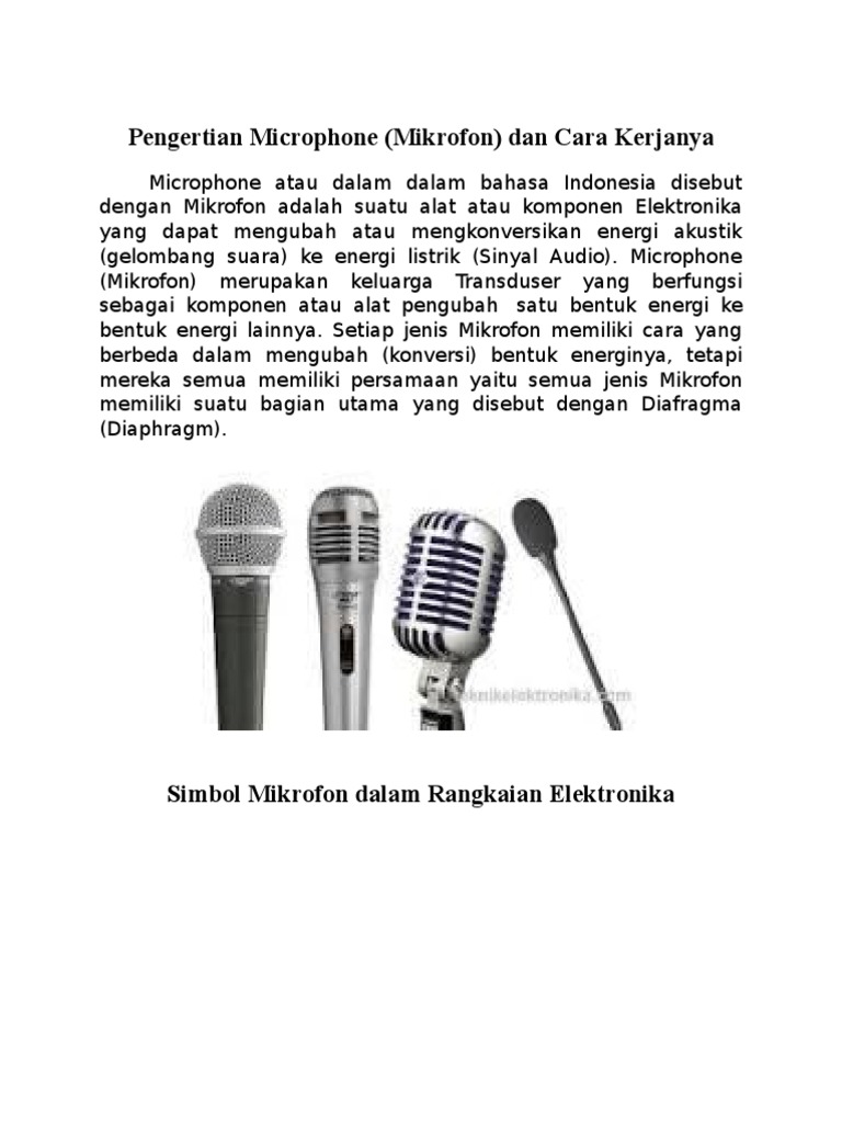 Pengertian Microphone | PDF