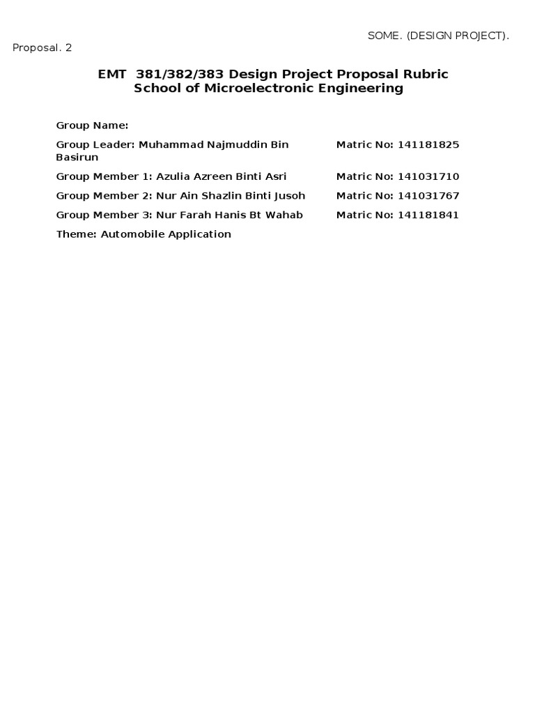 Some. (Design Project) - Proposal - Group 1 | PDF | Computers ...