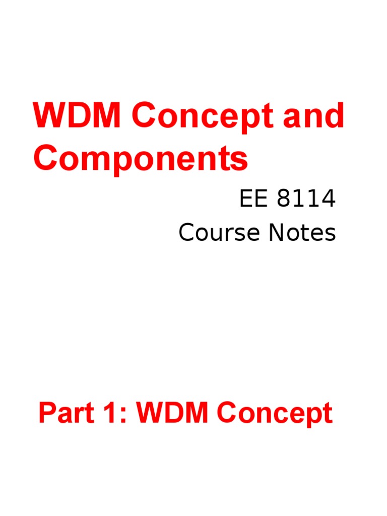 Comprehensive Overview of Wavelength Division Multiplexing (WDM ...