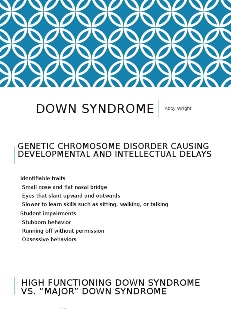 Down Syndrome Presentation | PDF | Science & Mathematics