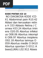 Icd X Diagnosa | PDF