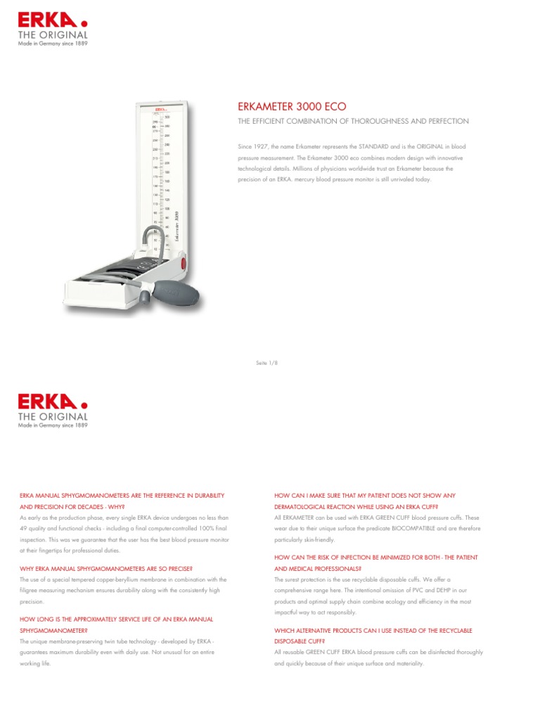 Erkameter 3000 Eco | PDF | Blood Pressure | Science
